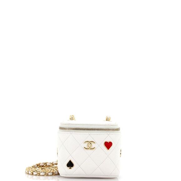 CHANEL | Bags | Chanel Coco Casino Vanity Case With Chain Quilted ...